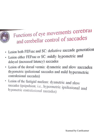 Eye movements in neurological examination : Nystagmus | PDF