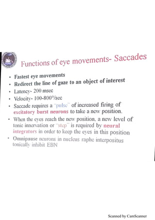 Eye movements in neurological examination : Nystagmus | PDF