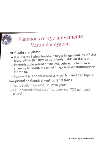 Eye movements in neurological examination : Nystagmus | PDF