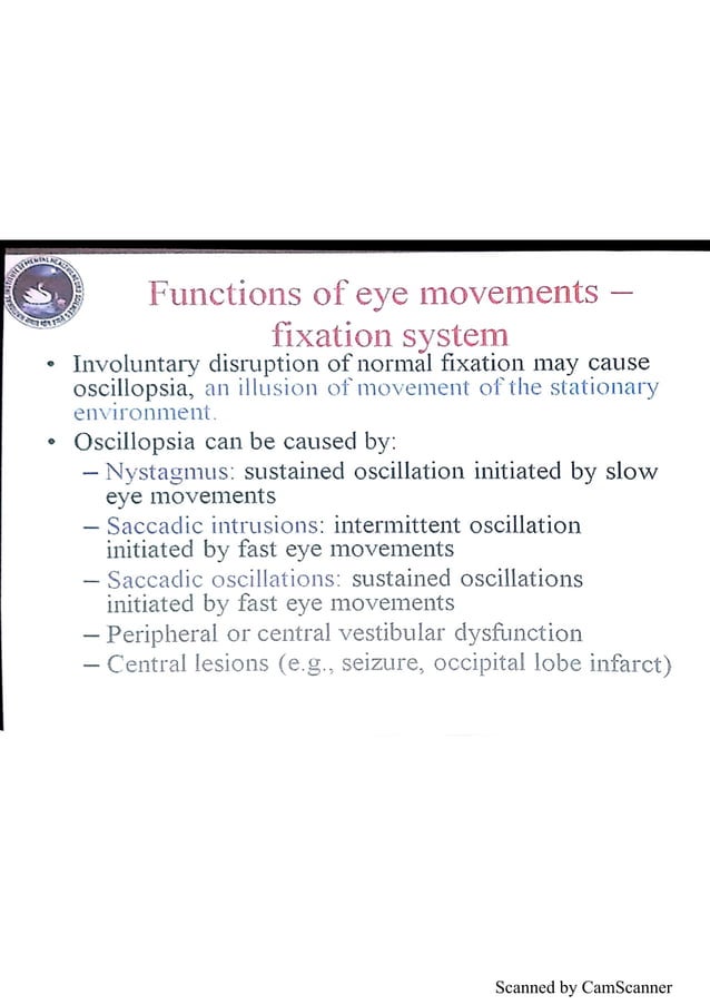 Eye movements in neurological examination : Nystagmus | PDF