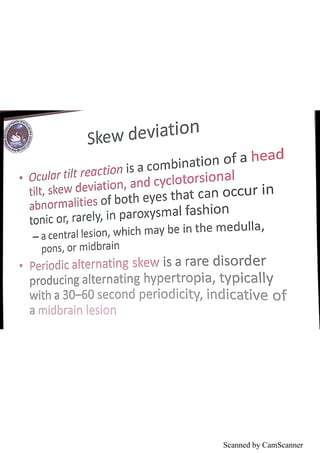 Eye movements in neurological examination : Nystagmus | PDF