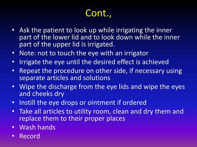 Eye irrigation | PPTX | Eye and Vision Conditions | Diseases and Conditions