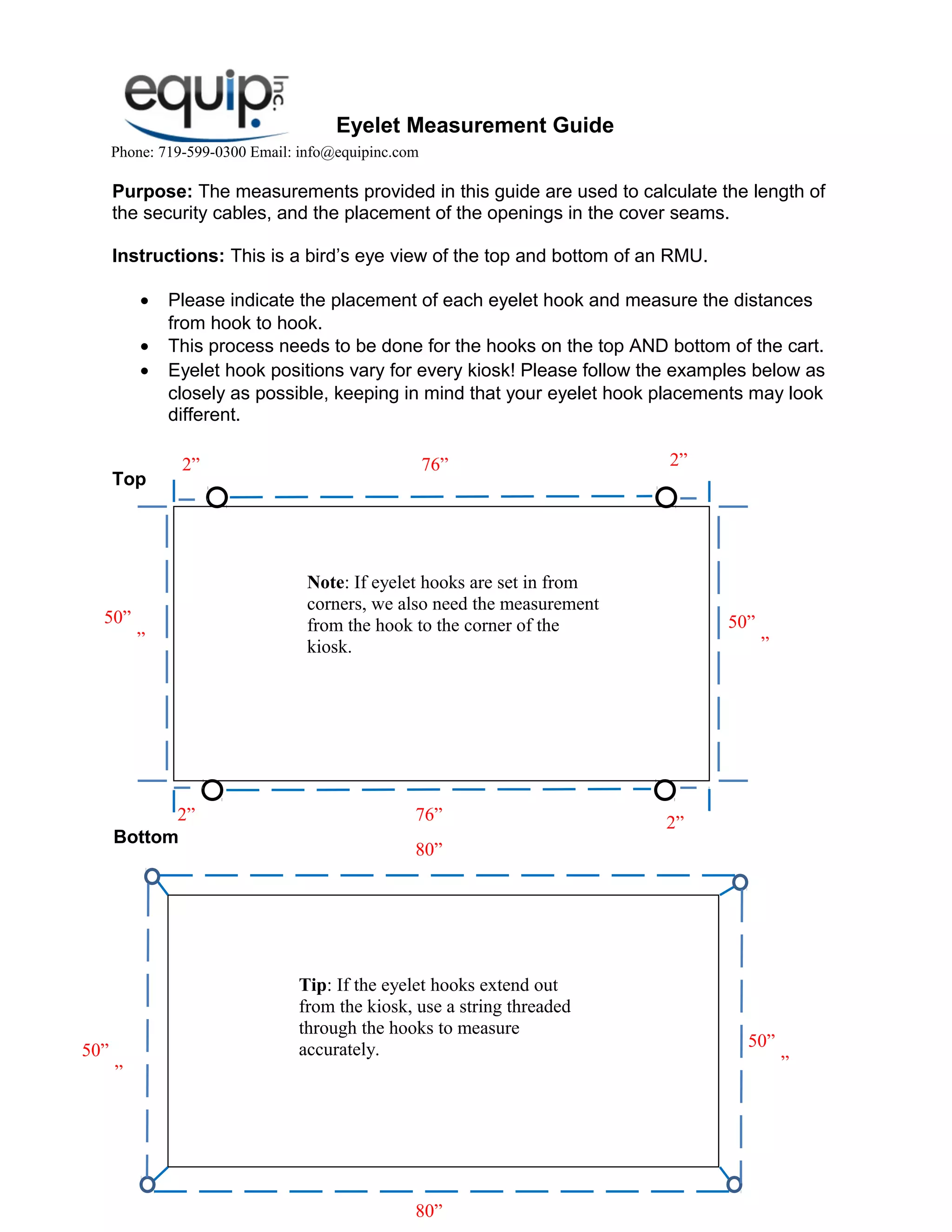 Eyelet Hook Placement Measurement Guide | PDF