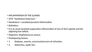 EYE LID. Diseases and anatomy for undergraduate | PPTX