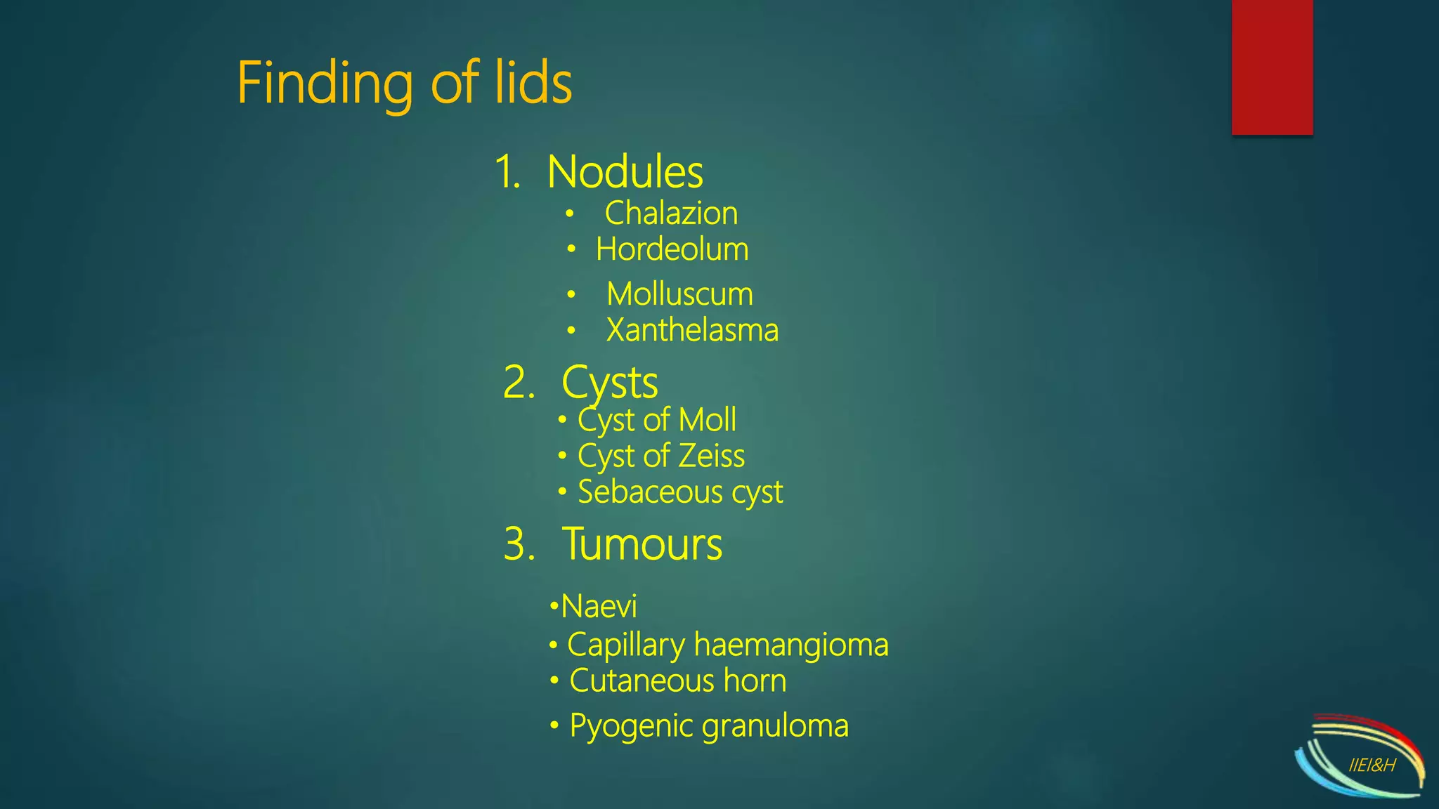 Disorders of eyelids | PPTX
