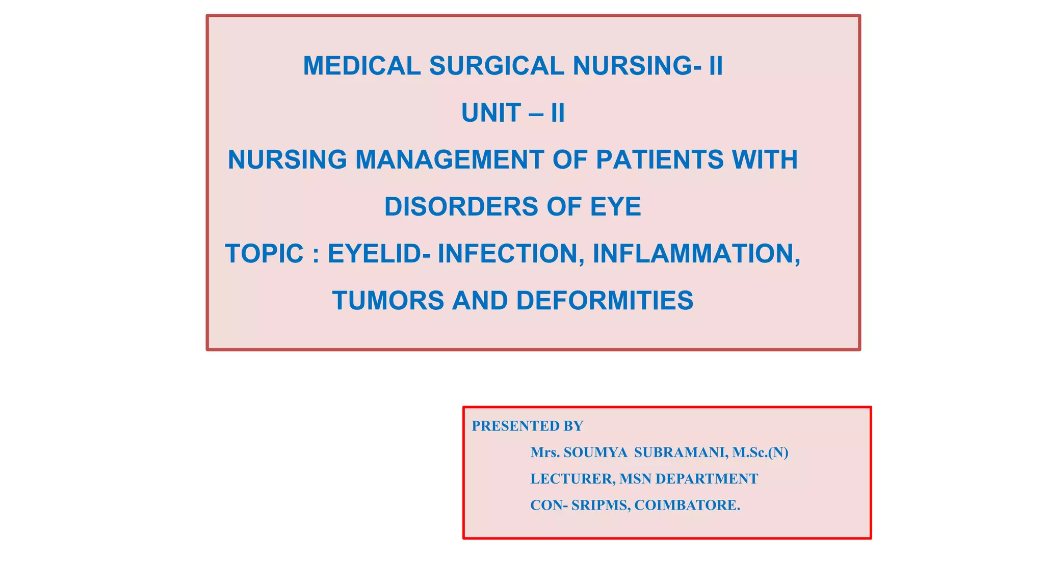 Eyelid disorders | PPTX