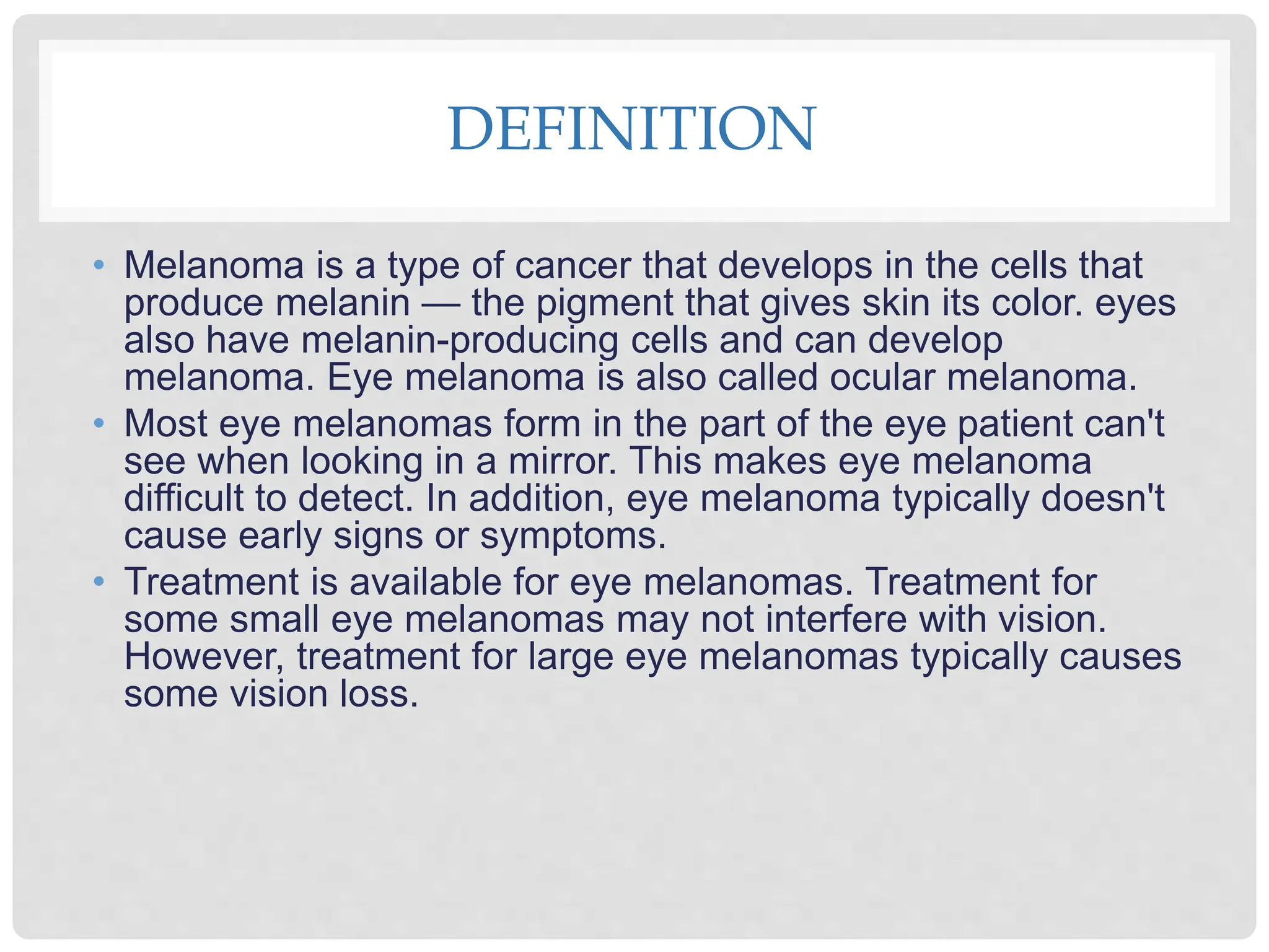 EYE MELANOMA and its treatment and nursing mangement .pptx