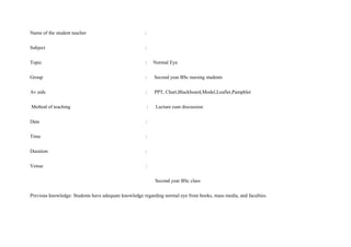 eye micro teaching .docx eye anatomy and physiology | DOCX