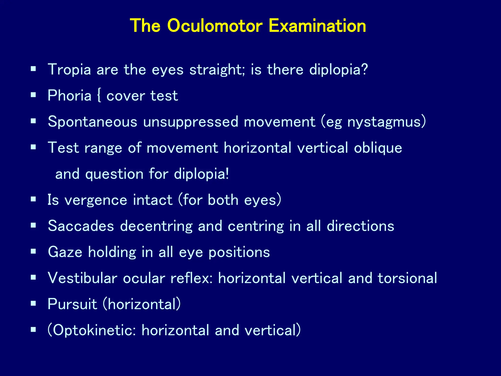 eye movements saccades, pursuit, optokinetic.ppt