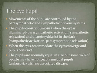 EYE MOVEMENT AND PUPIL DISORDERS.pptx. . | PPTX