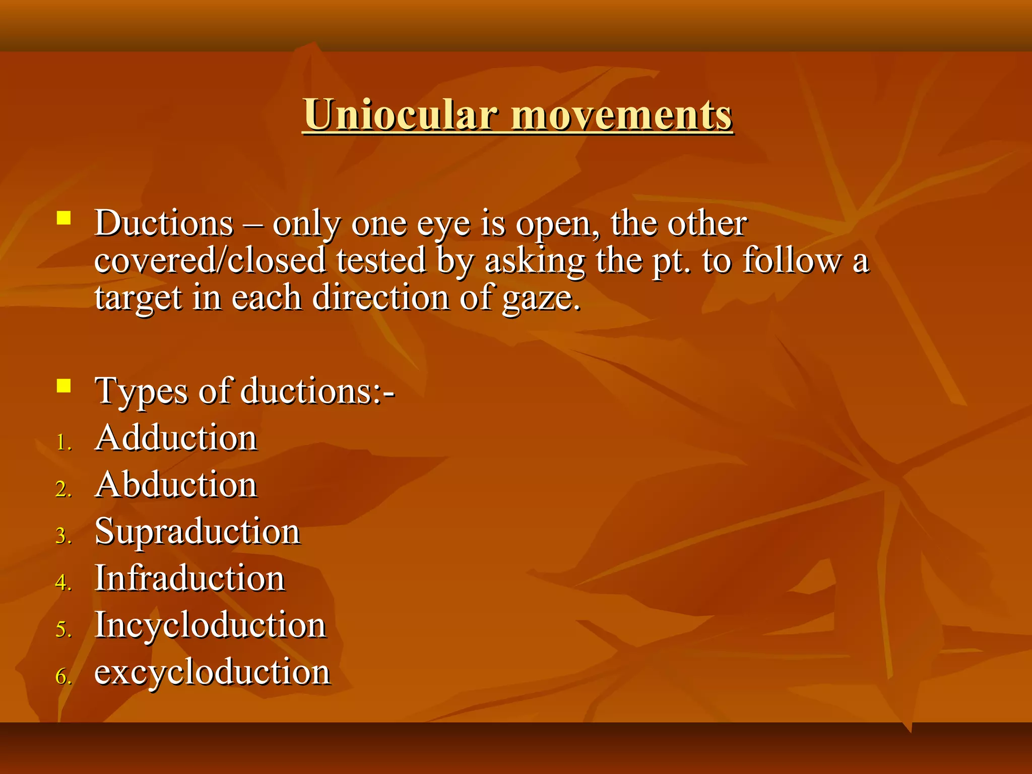 Eye muscles and ocular movements, laws of ocular motility | PPT
