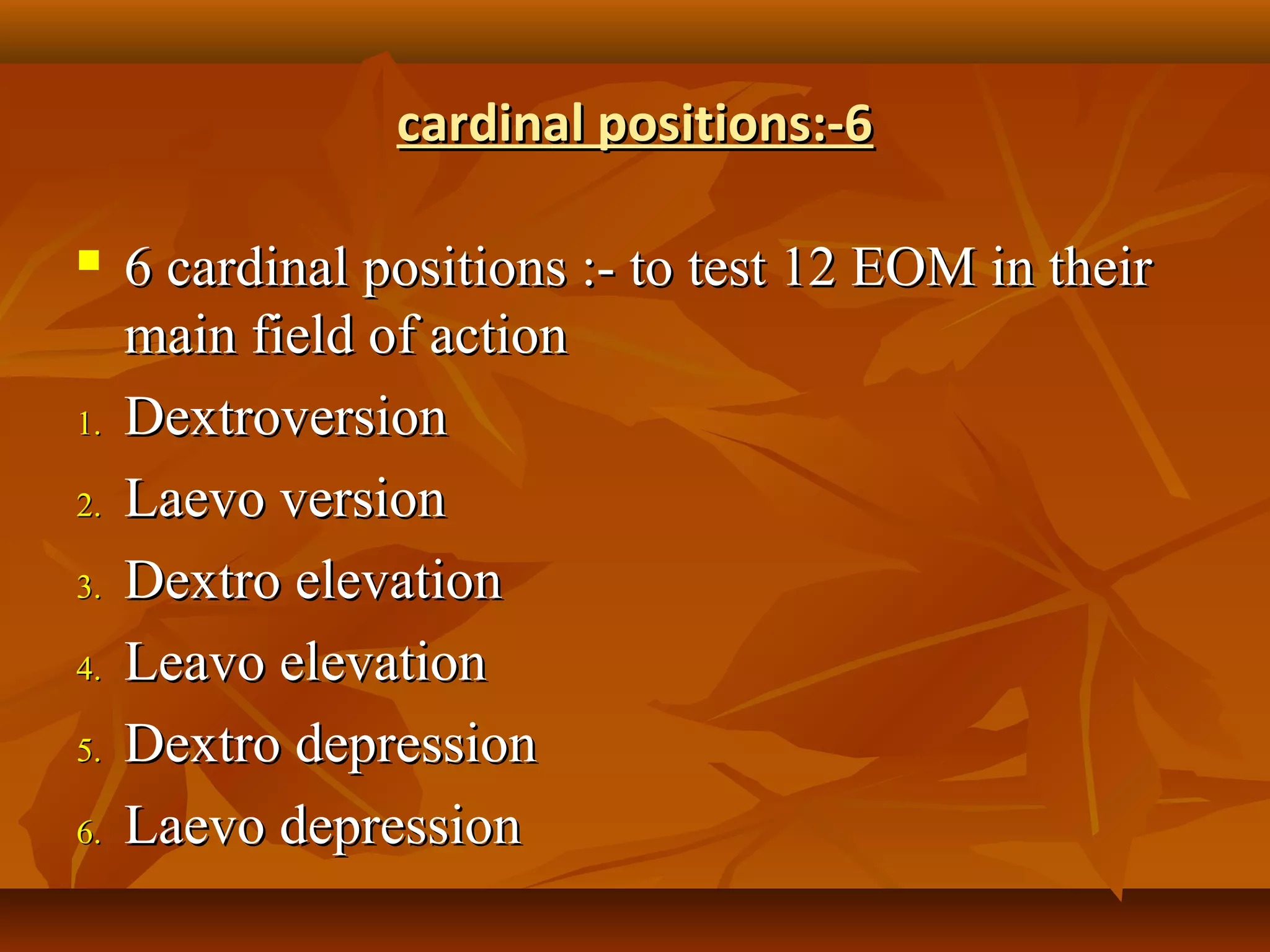 Eye muscles and ocular movements, laws of ocular motility | PPT