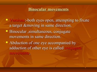 Eye muscles and ocular movements, laws of ocular motility | PPT