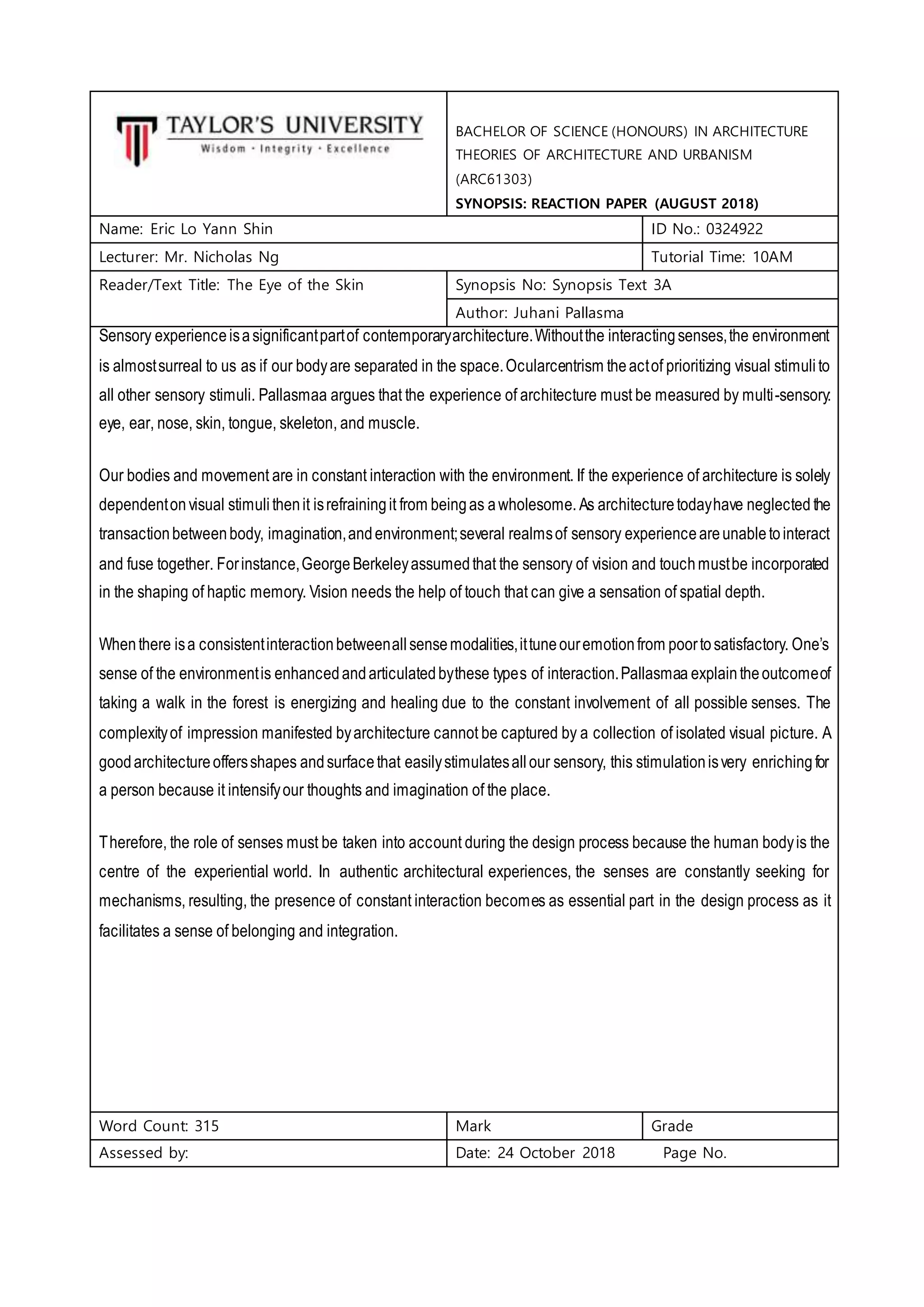 Eye of the skin | DOCX