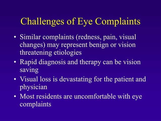 Eye Ophthalmologic Emergencies.......... | PPT | Eye and Vision ...