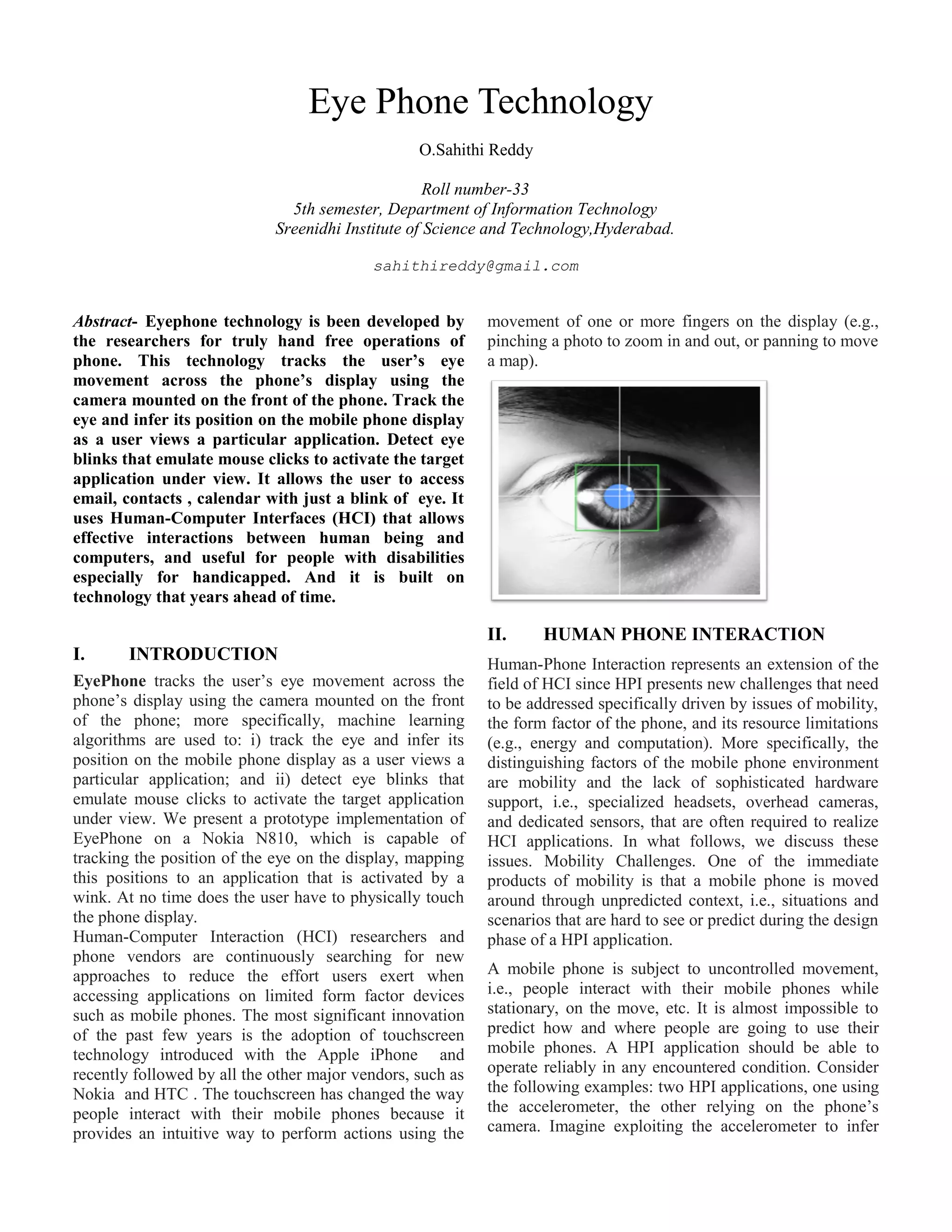 Eye phone report in ieee format | DOC