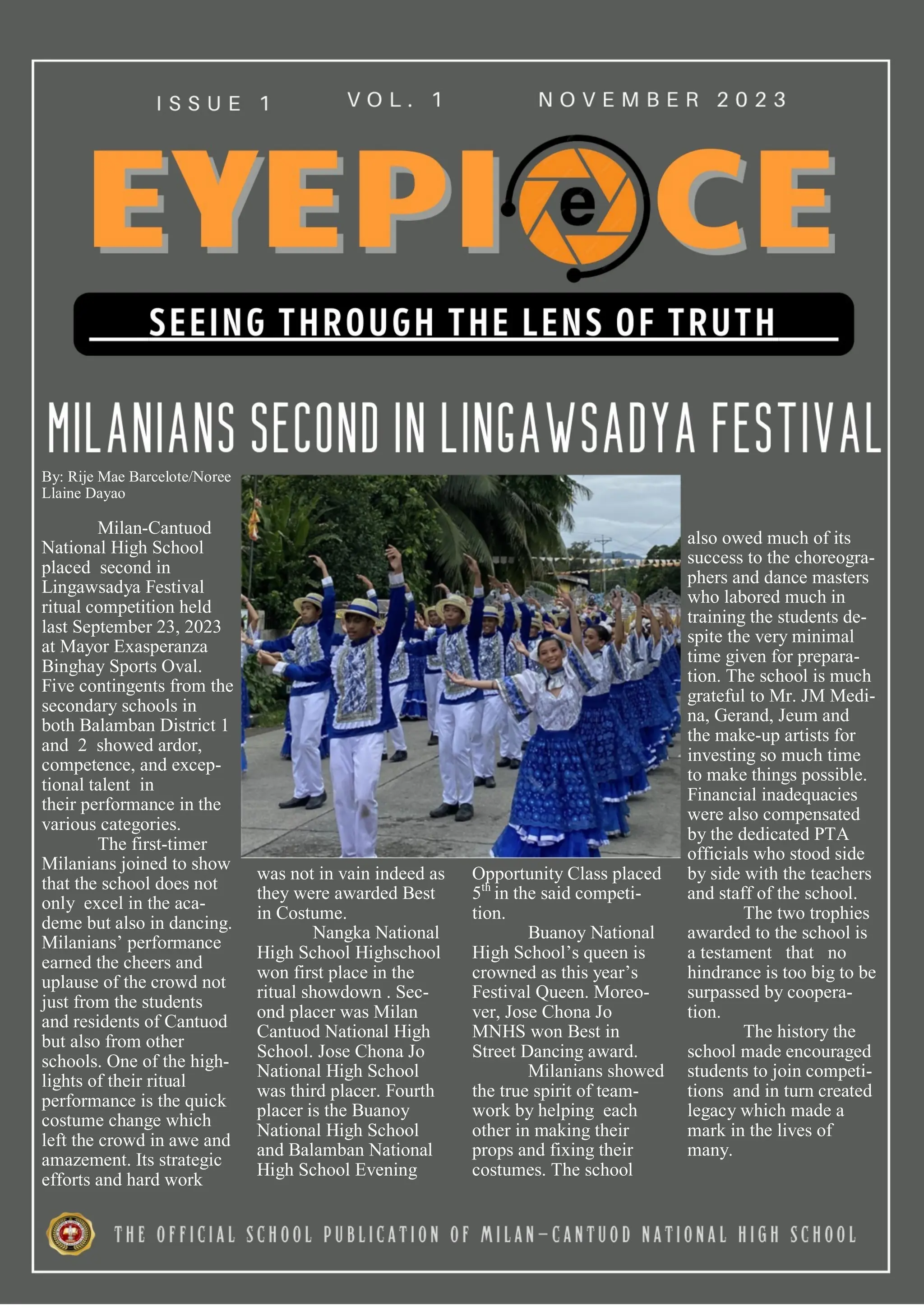 Eyepiece is the official school publication of MCNHS | PDF
