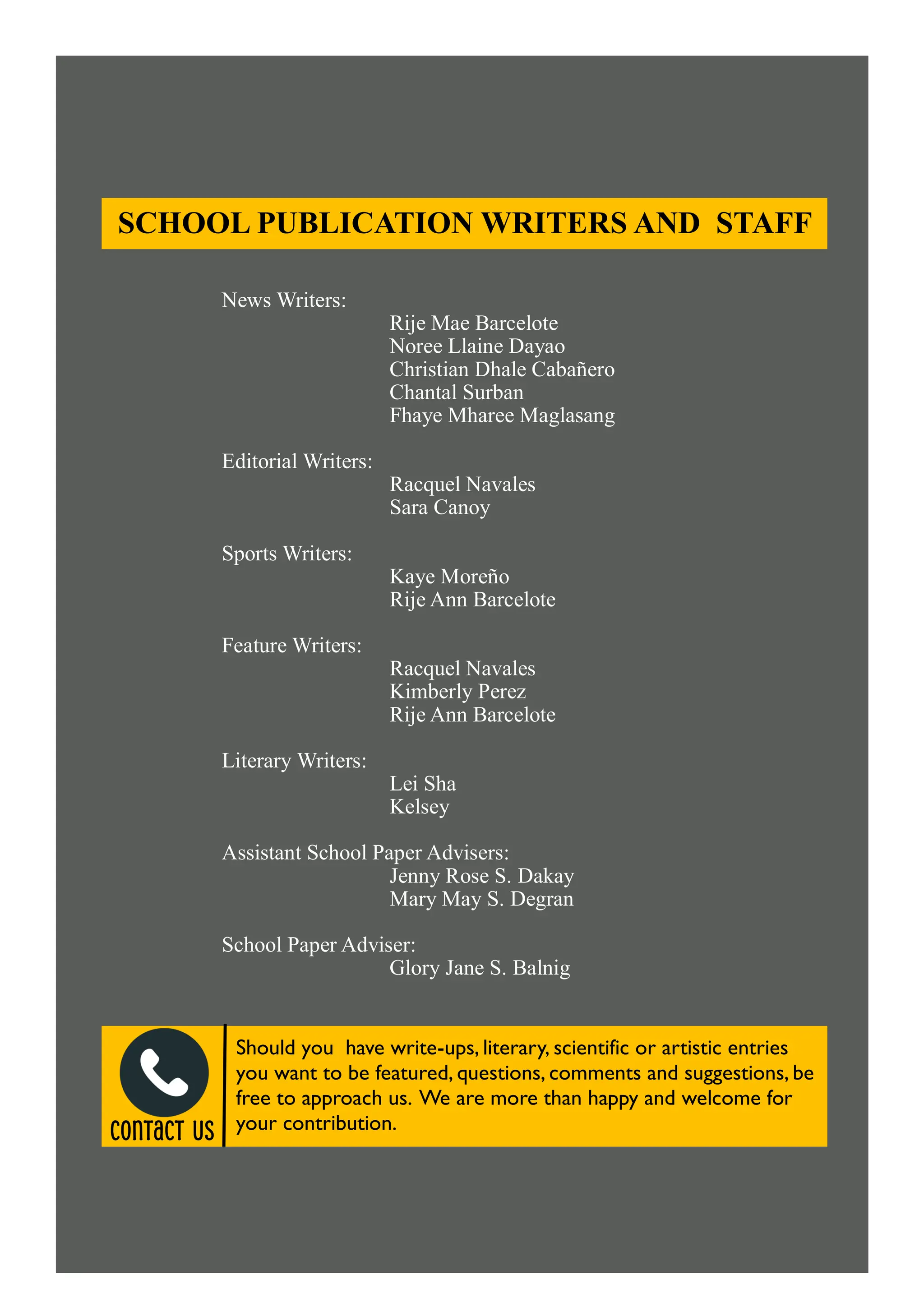 Eyepiece is the official school publication of MCNHS | PDF