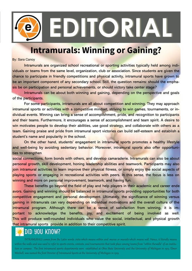 Eyepiece is the official school publication of MCNHS | PDF