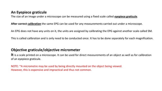 Eye piece graticule calibration | PPTX