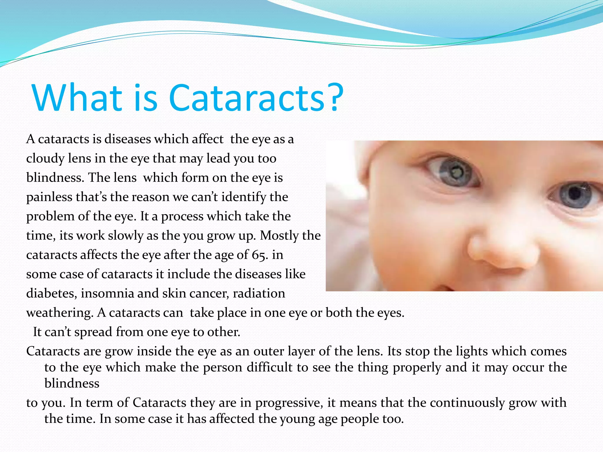 Eye problem "Cataracts" | PPT