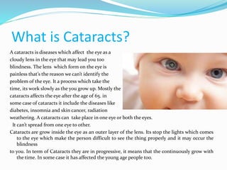 Eye problem "Cataracts" | PPT