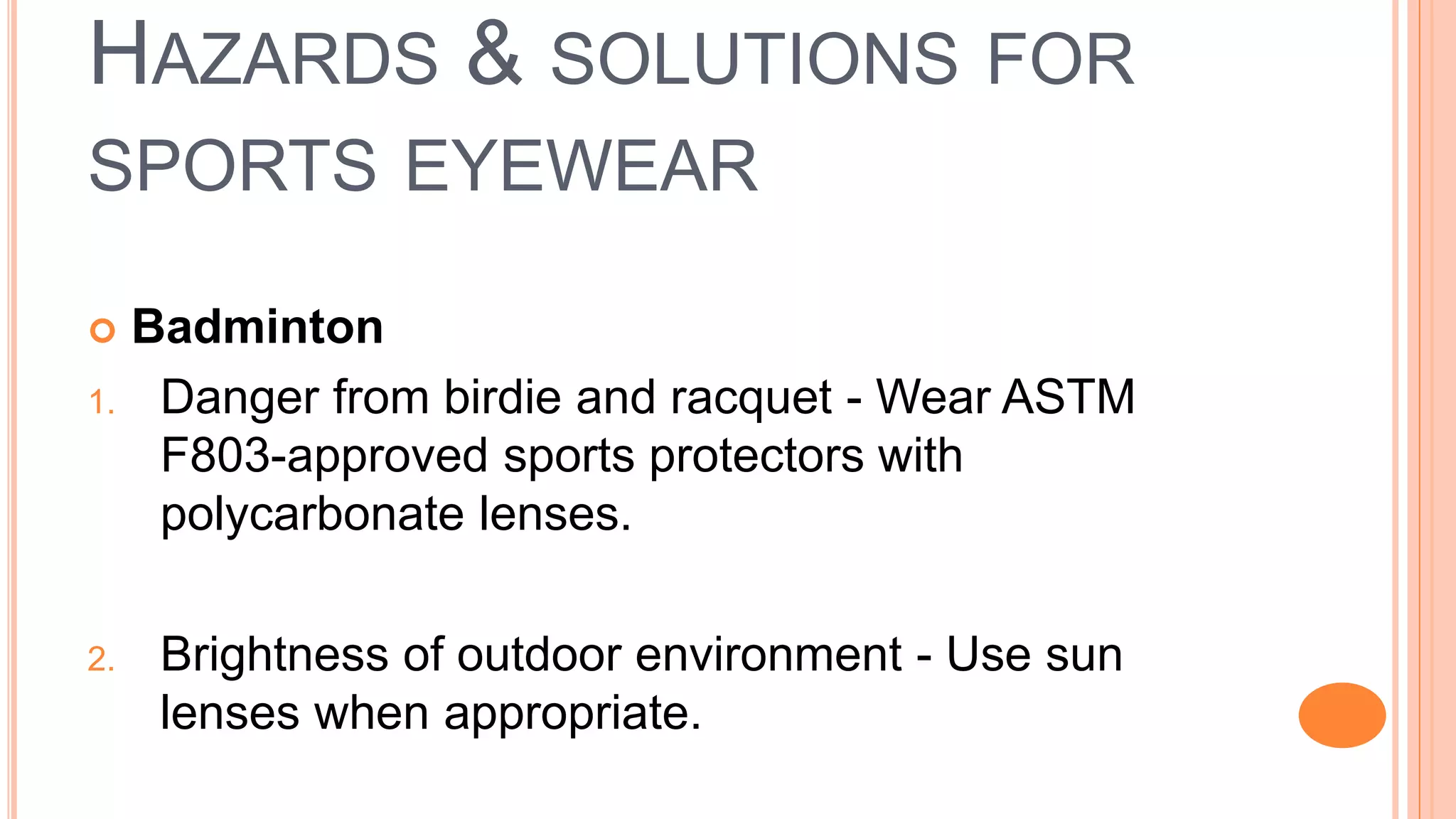 Eye protection for sports | PPTX