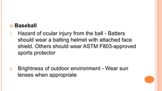 Eye protection for sports | PPTX