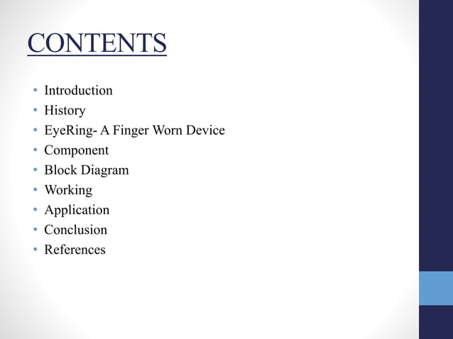 eye ring technology 1.pptx | Cameras and Camcorders | Consumer Electronics