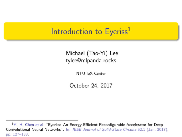 Eyeriss Introduction | PDF