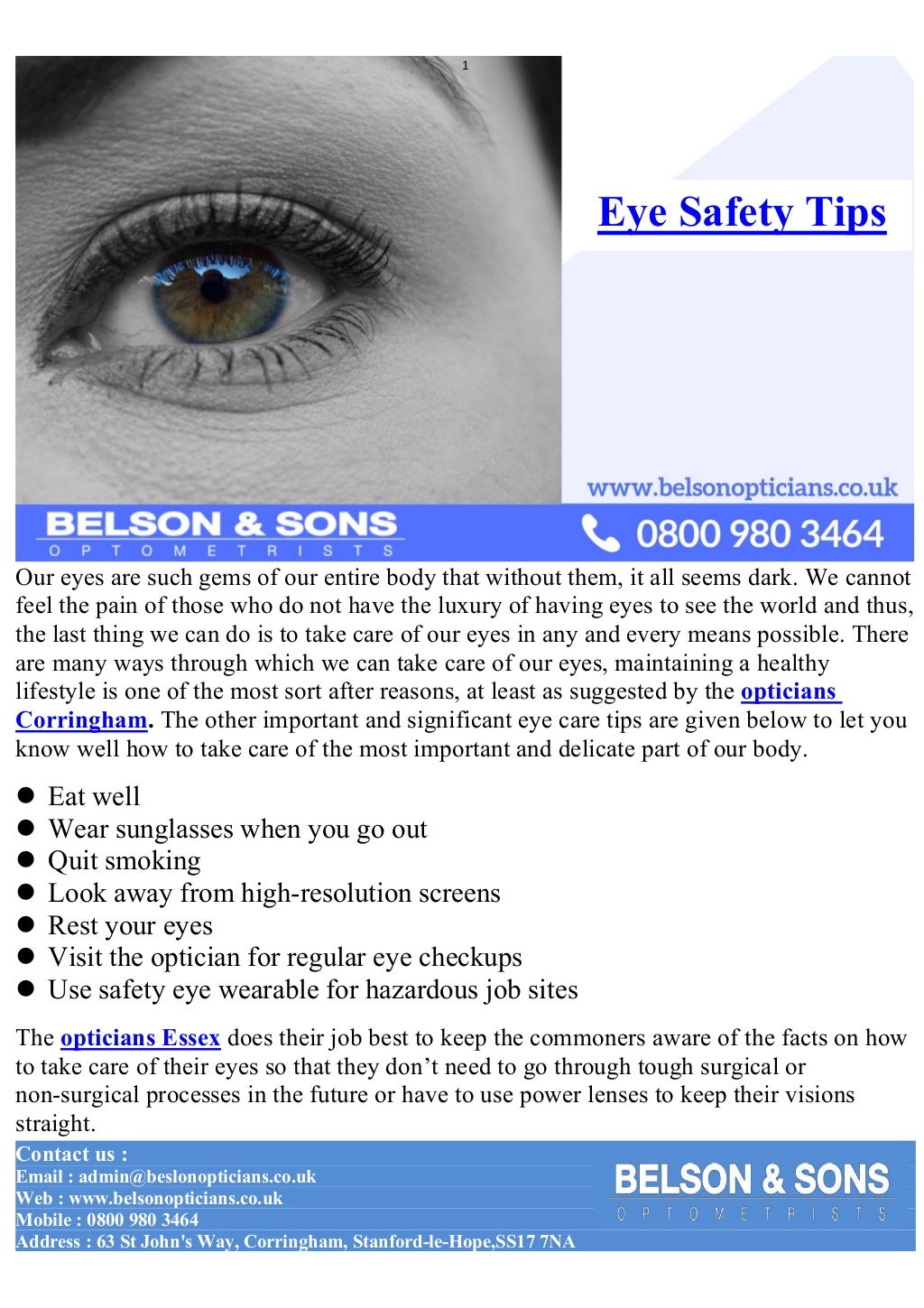 Eye Safety Tips