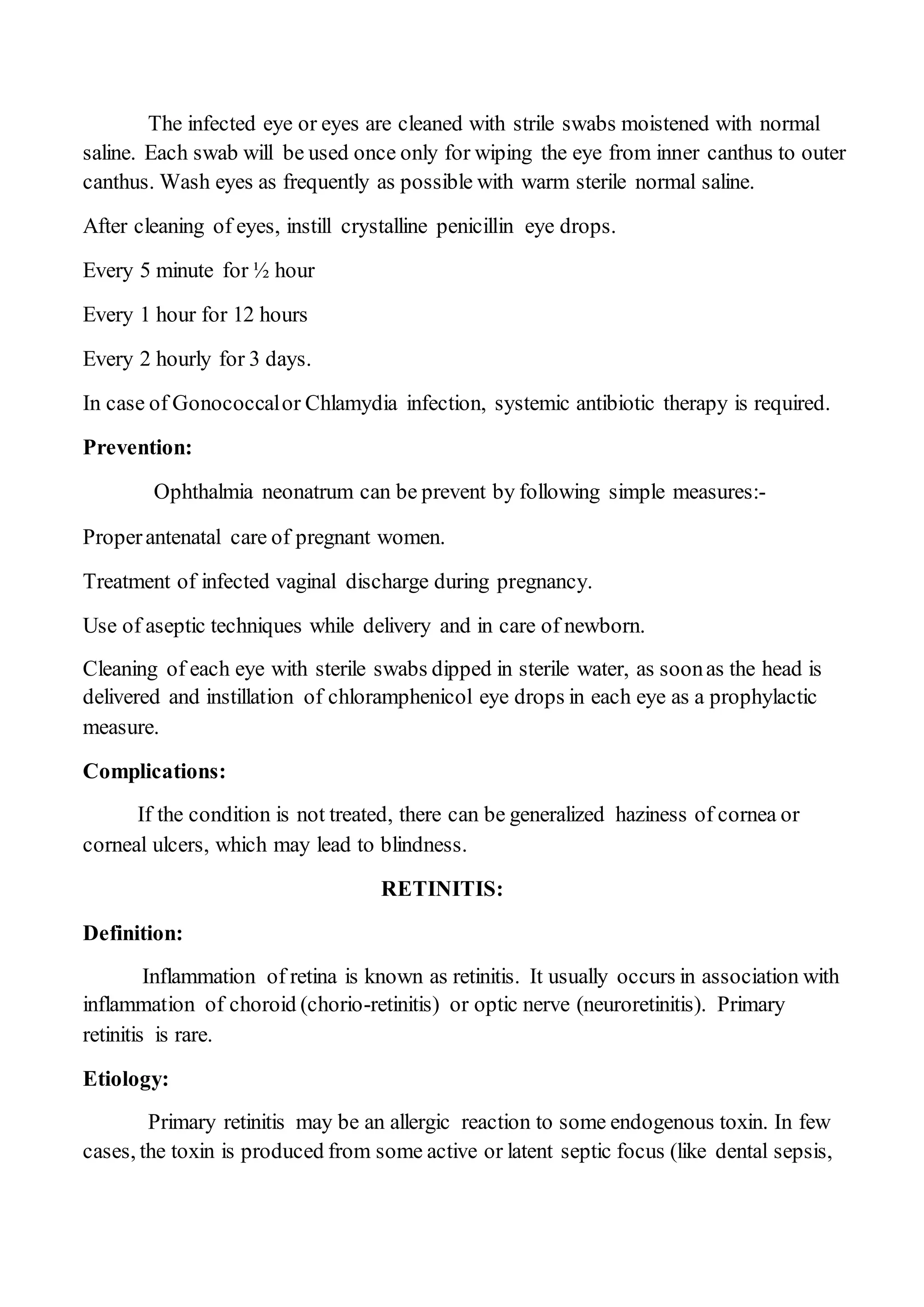 EYE DISORDERS IN PAEDIATRICS | DOCX