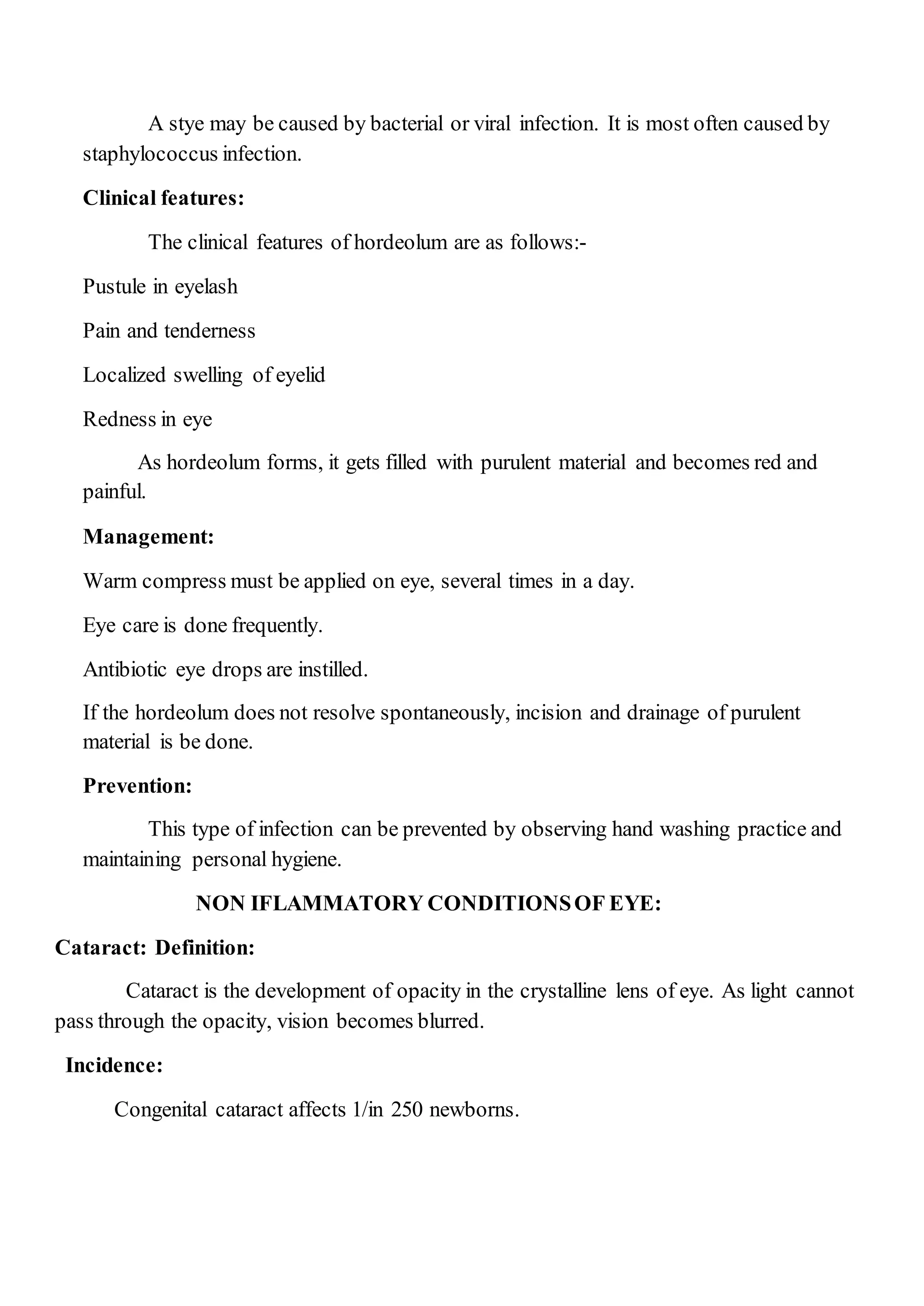 EYE DISORDERS IN PAEDIATRICS | DOCX