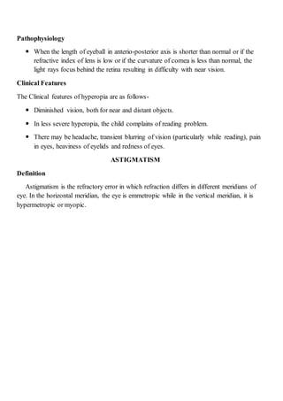 EYE DISORDERS IN PAEDIATRICS | DOCX