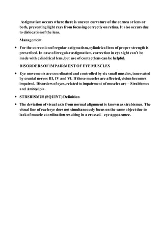 EYE DISORDERS IN PAEDIATRICS | DOCX
