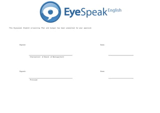 Eyespeak E Learning Plan | PDF | Education