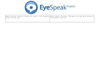 Eyespeak E Learning Plan | PDF | Education