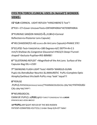 Eyes=PEN-LiGHT EXAM.By.Dr.NaVaiD.NQ. | DOCX