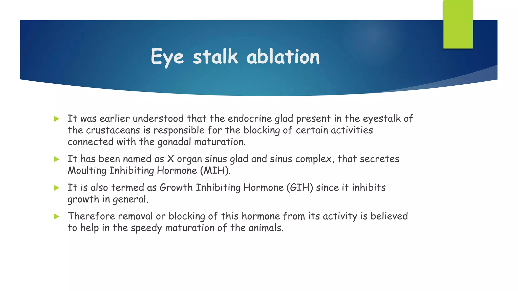 Eye Stalk Ablation in Crustaceans | PPTX