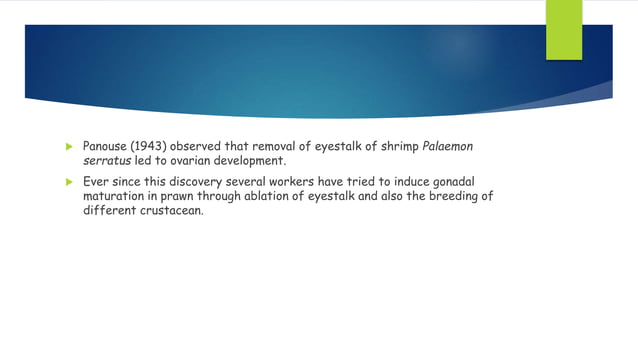 Eye Stalk Ablation in Crustaceans | PPTX | Eye and Vision Conditions ...