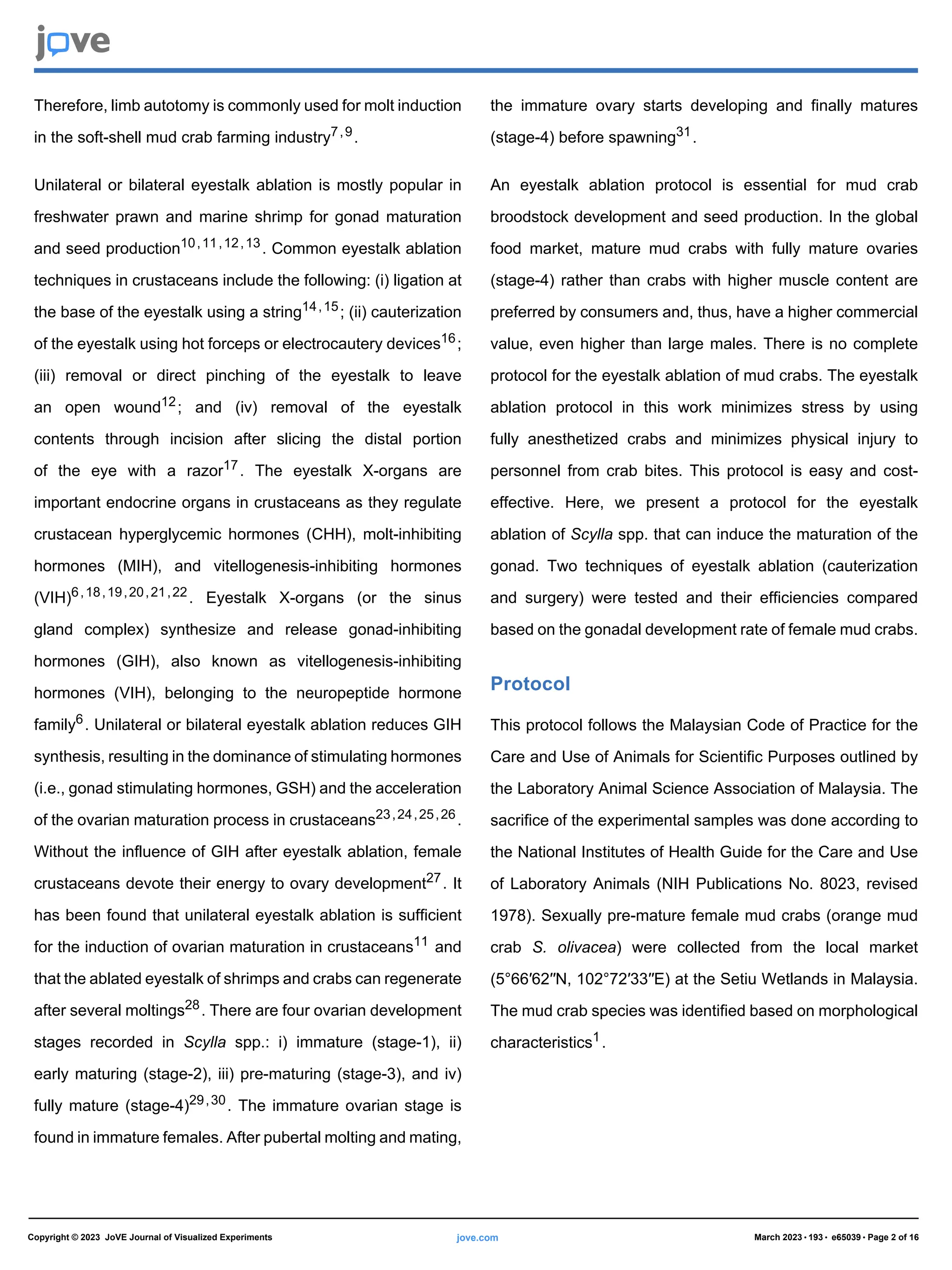 Eyestalk Ablation to Increase Ovarian Maturation in Mud Crab.pdf