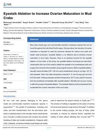 Eyestalk Ablation to Increase Ovarian Maturation in Mud Crab.pdf