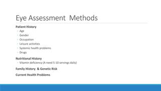 Eye & Vision Assesment | PPTX | Eye and Vision Conditions | Diseases ...