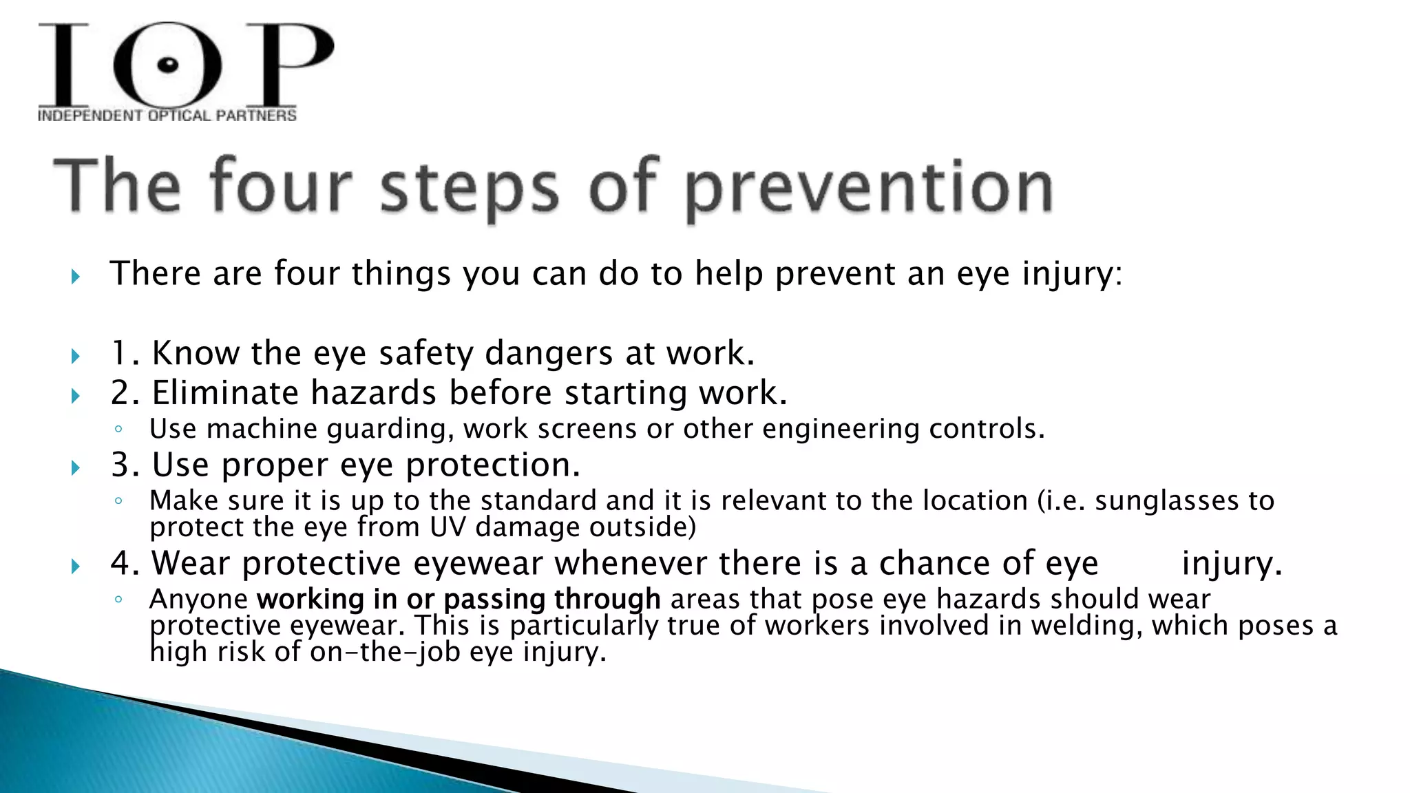 Eyewear and your safety | PPTX | Death, Injury, or Military Conflict ...