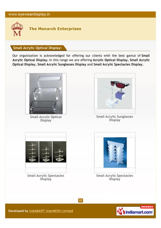 The Monarch Enterprises, Mumbai, Spectacles Displays | PPT