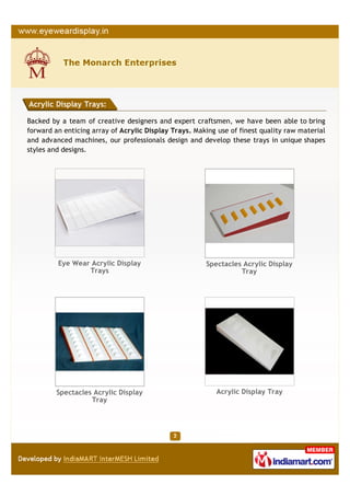 The Monarch Enterprises, Mumbai, Spectacles Displays | PDF | Style ...