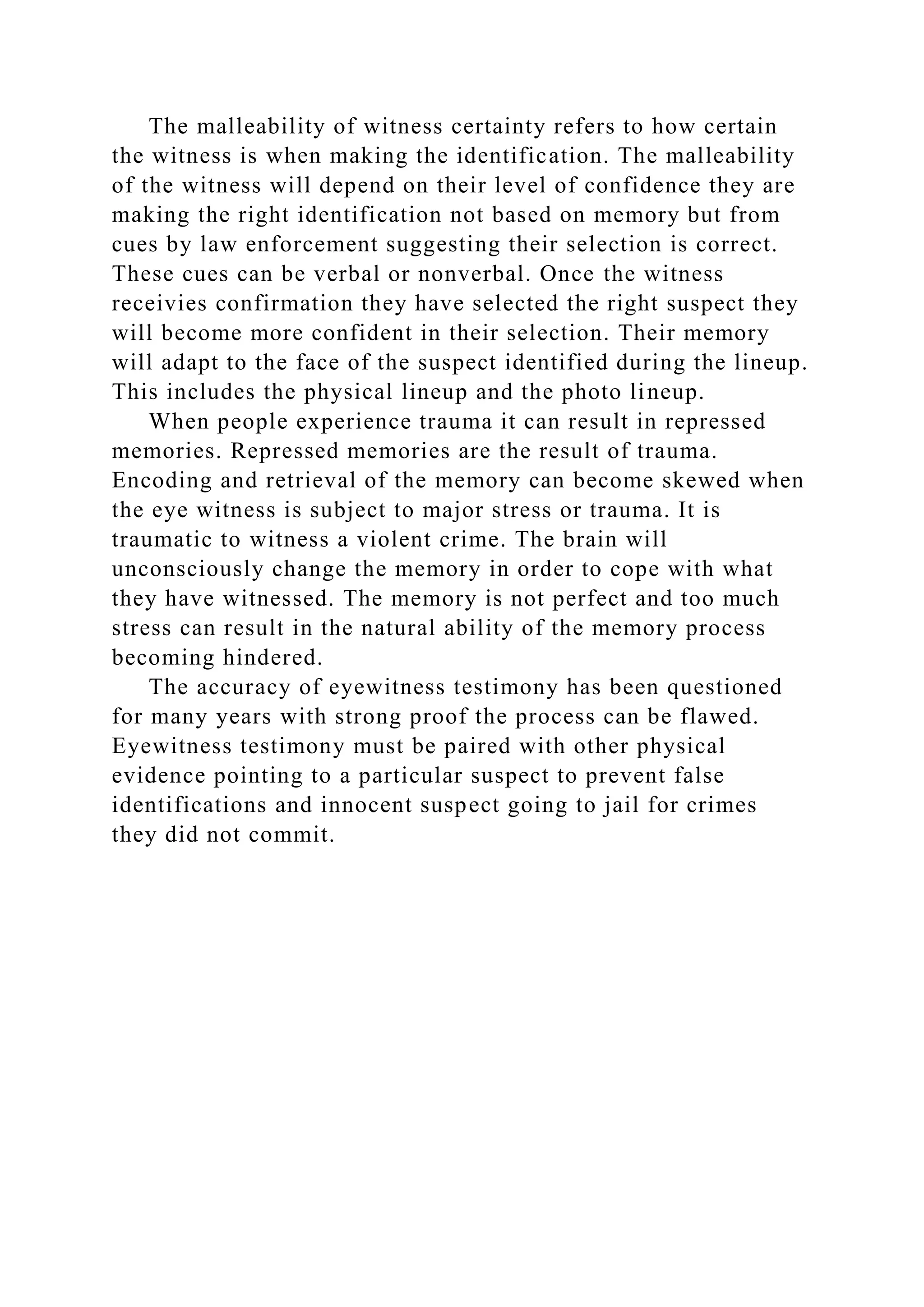 Eye Witness Eyewitness Misidentification.docx