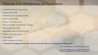 Eyewitness identification role of forensic psychologist abrar riaz | PPT