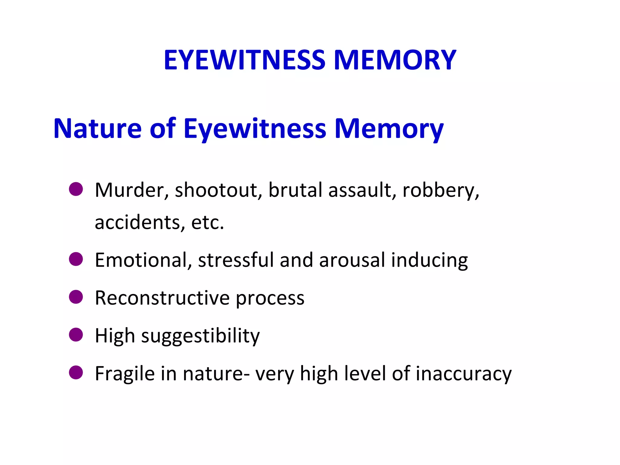Eyewitness memory | PPT