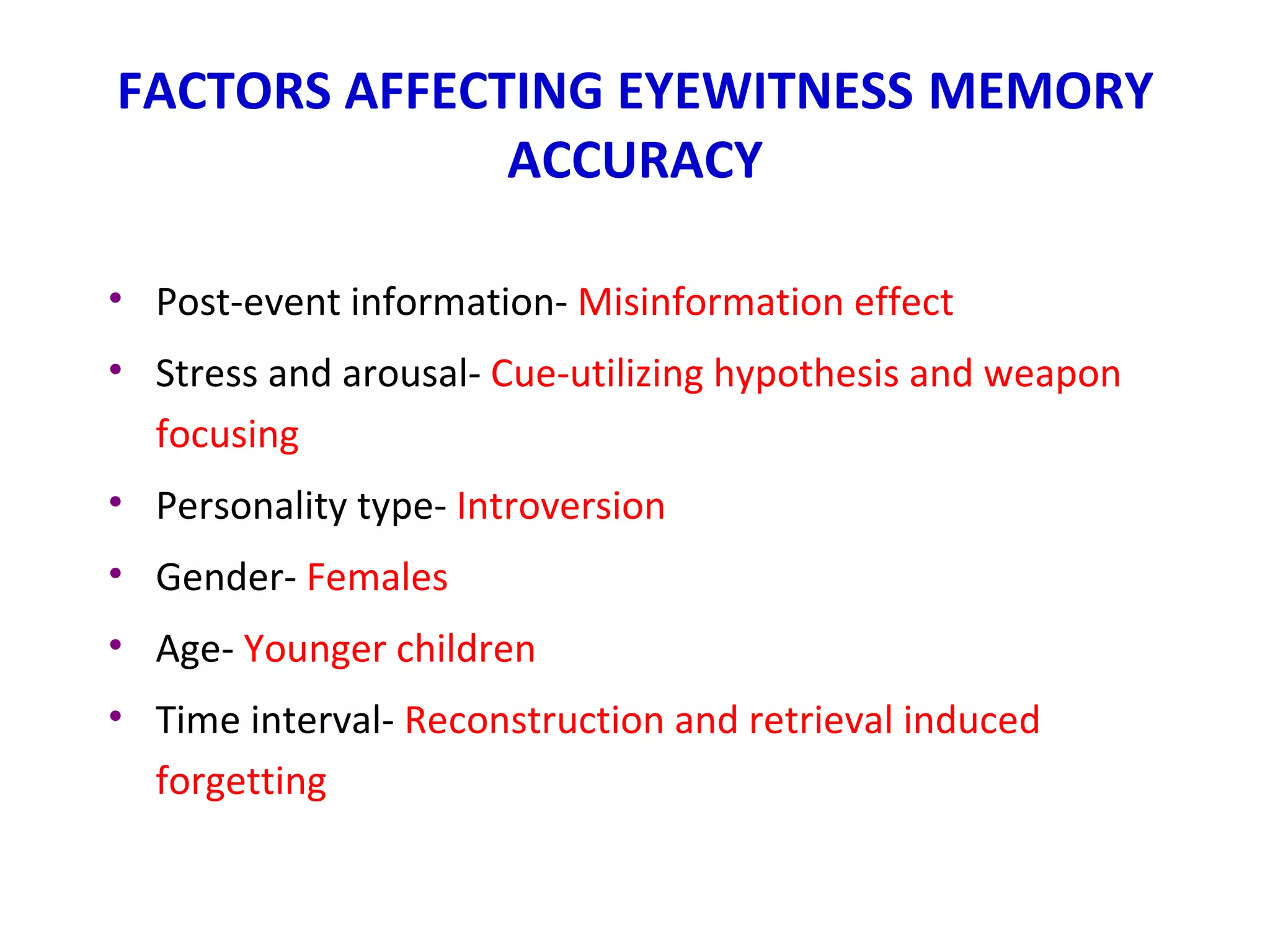 Eyewitness memory | PPT